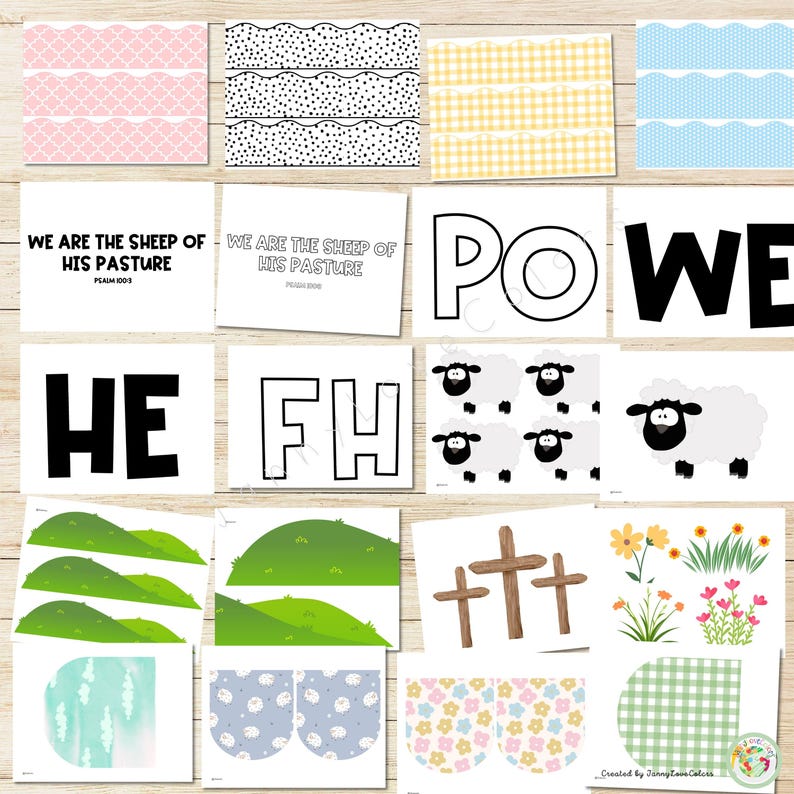 Sheep Bulletin Board Kit: Christian Classroom Decor (digital Download ...