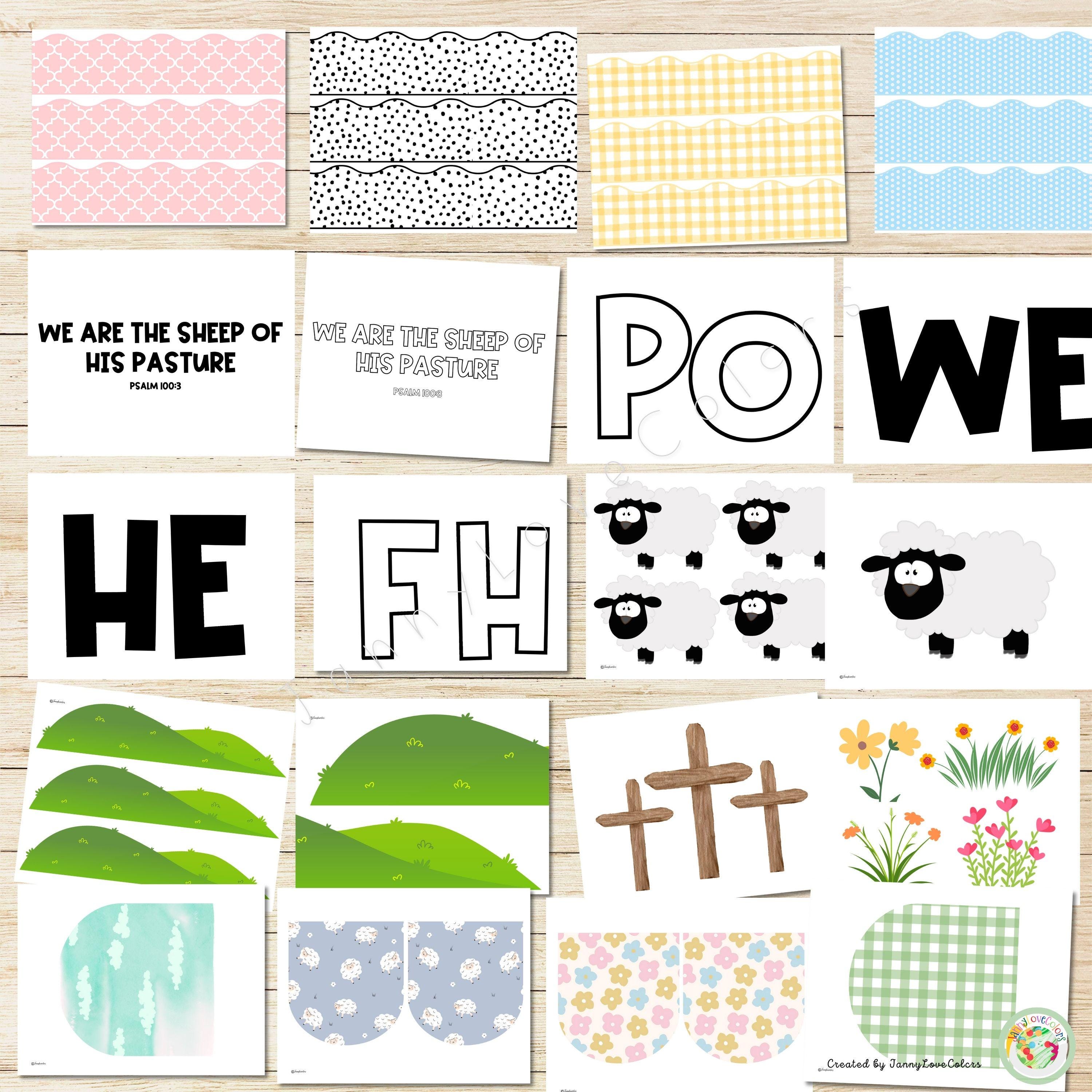 Sheep Bulletin Board Kit: Christian Classroom Decor (digital Download ...