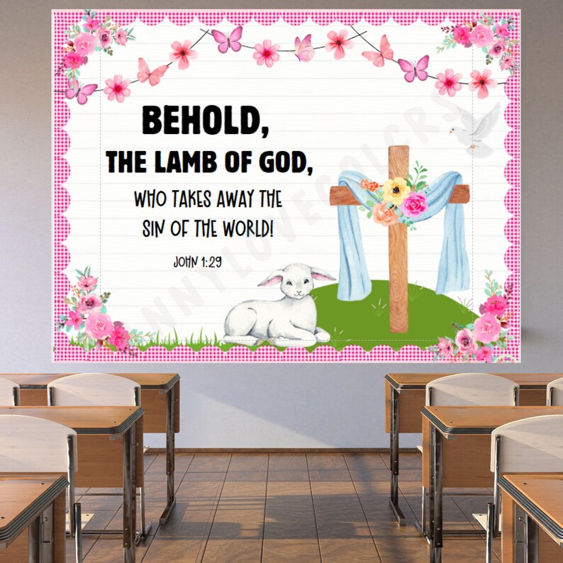 Christian Easter Bulletin Board Kit Religious Christian Classroom Decor ...