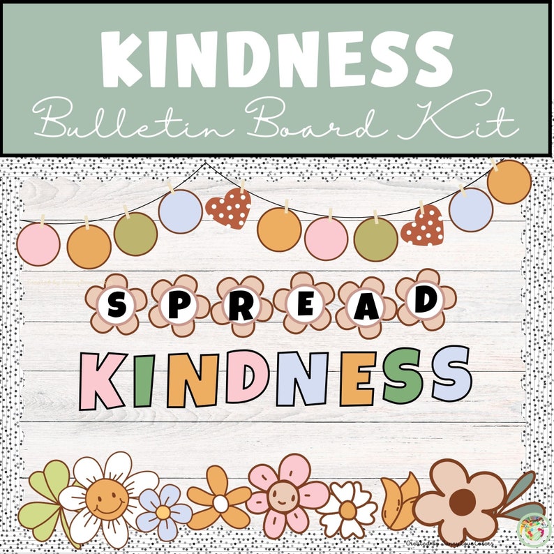 Plant Kindness, Spring Bulletin Board Kit or Door Decor Digital ...