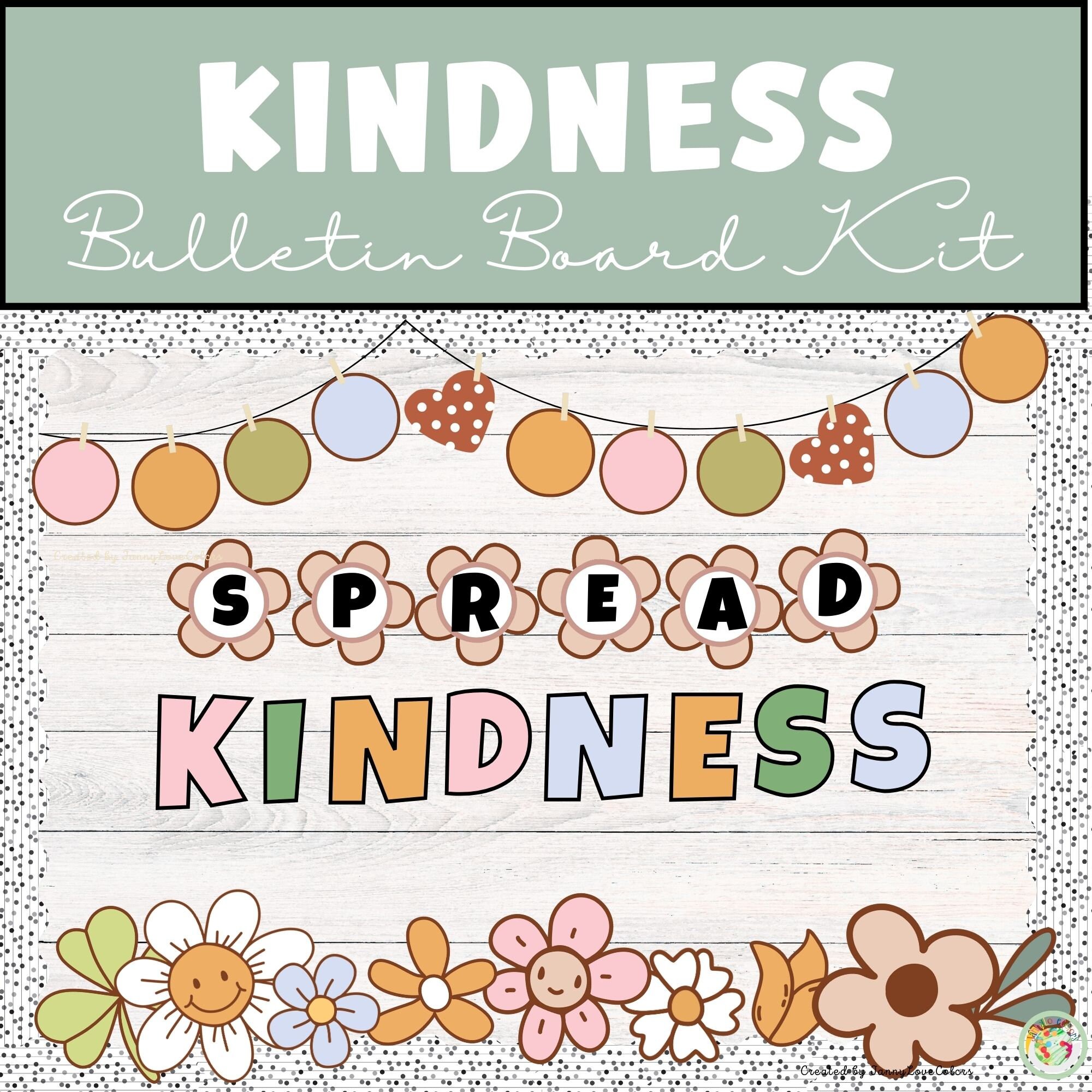 Plant Kindness, Spring Bulletin Board Kit or Door Decor Digital ...