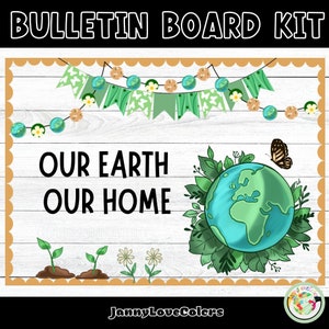 Earth Day World Bulletin Board, Door Decor, March April Spring ...