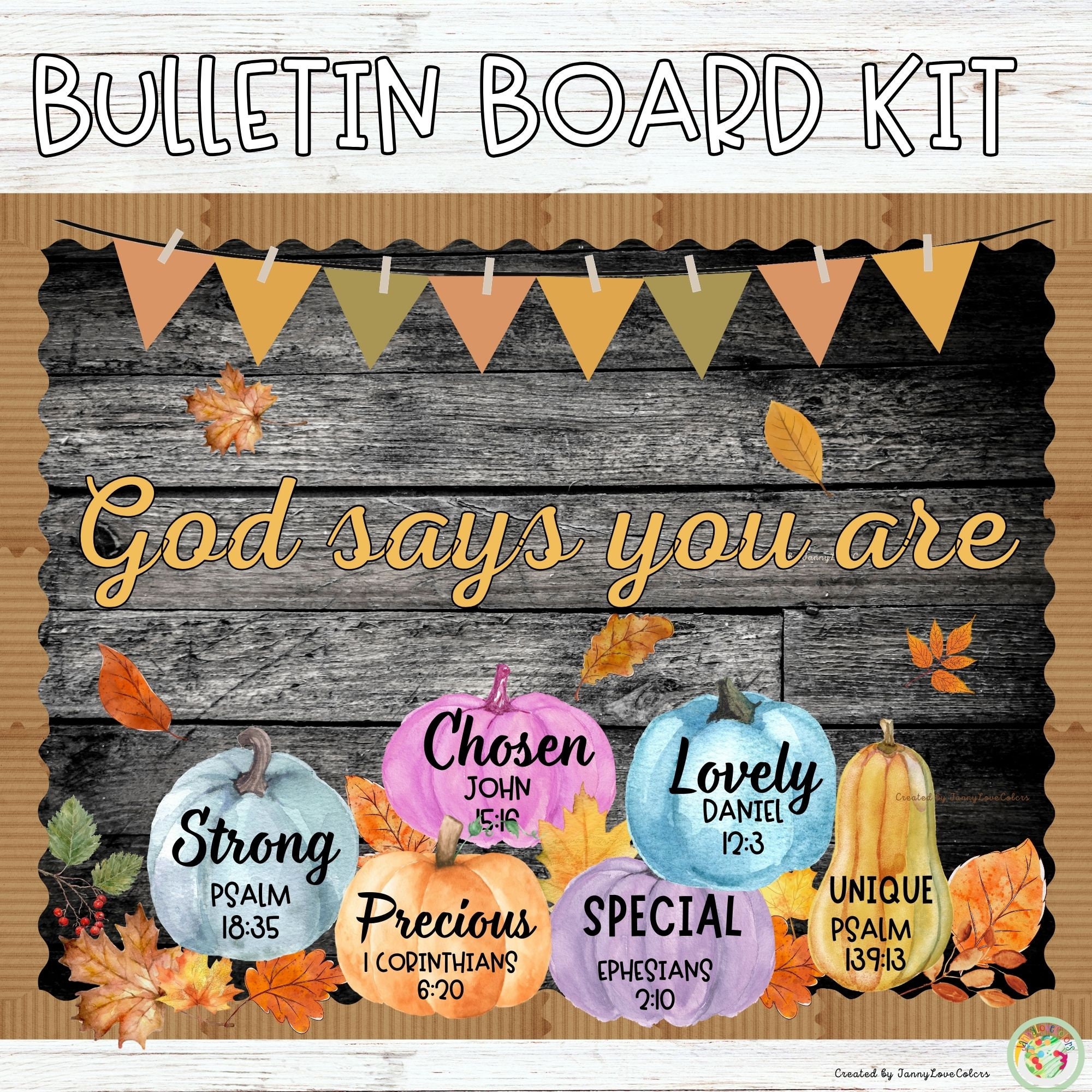 Fall Bulletin Board Christian Bulletin Board Kit God Says You Are ...