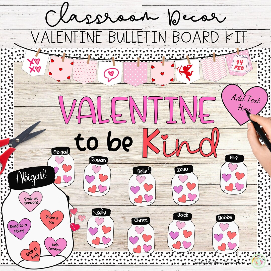 Valentine's Day Bulletin Board Kit Kindness Writing Activity February ...