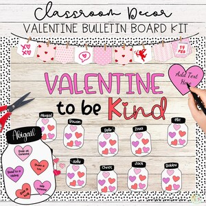 Valentine's Day Bulletin Board Kit Kindness Writing Activity February ...