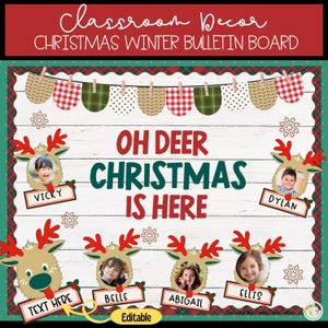 Reindeer Christmas Bulletin Board Kit: Classroom Winter Decor ...