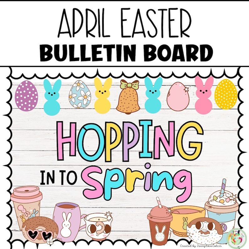 Chillin' With My Peeps Bulletin Board Kit Spring April Easter Decor ...