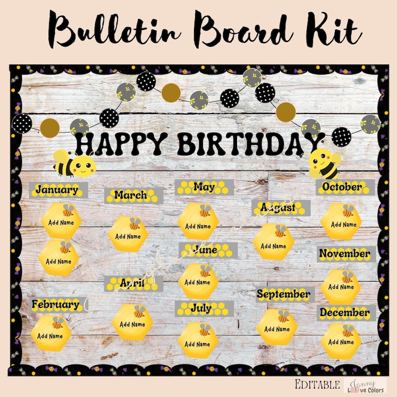 Bee Birthday Display Bulletin Board Bee Classroom Theme - Etsy
