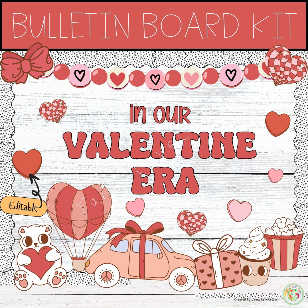 Retro Valentine Bulletin Board Decor: Groovy Classroom Set (PDF) - Etsy