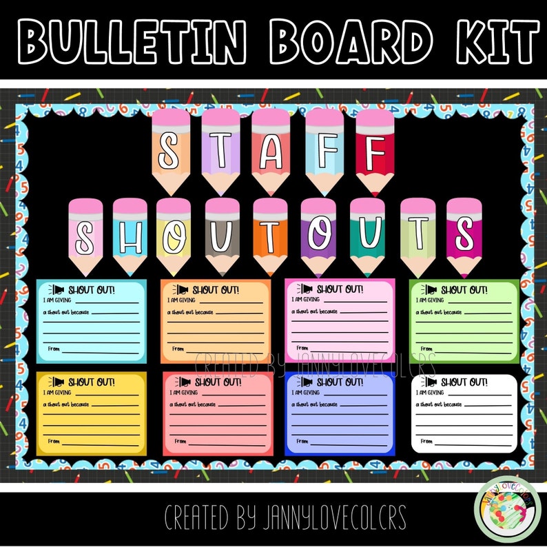 Staff Shout Outs Bulletin Board Kit: Classroom Decor (PDF & PNG) - Etsy UK
