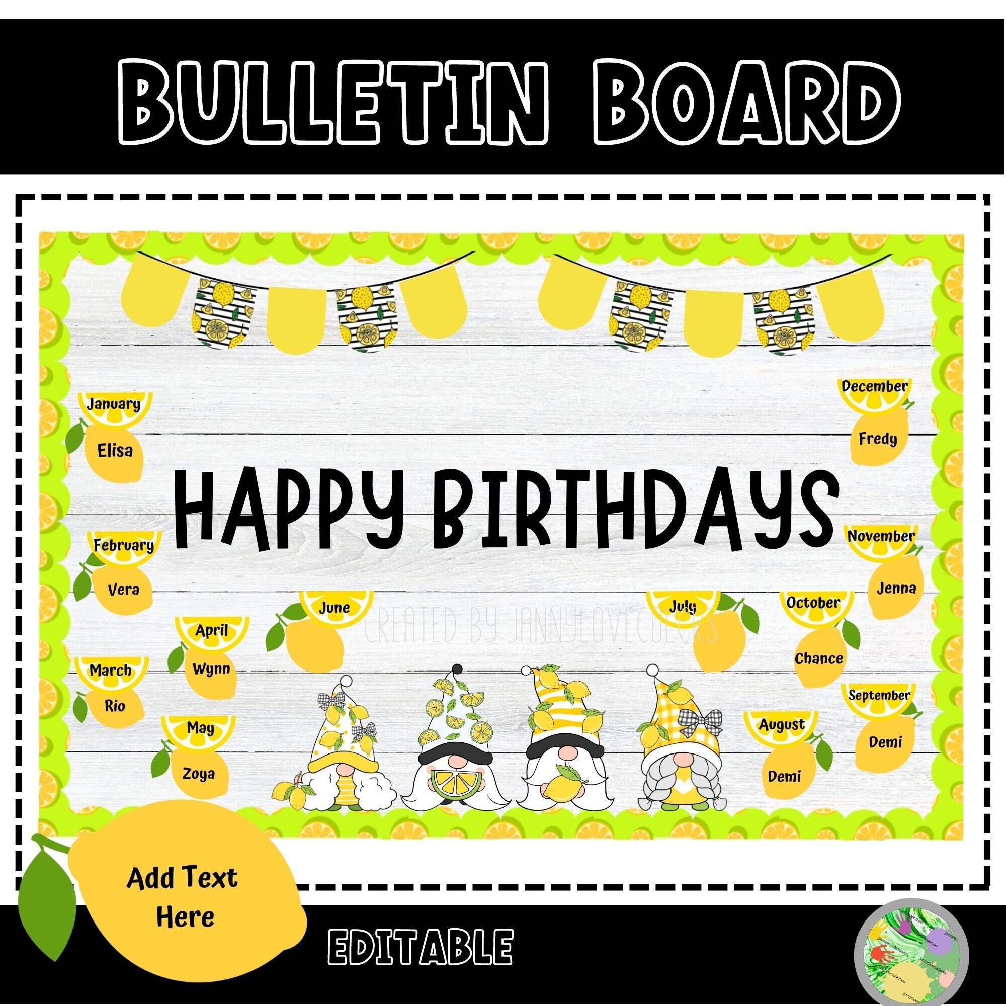 Lemon Farmhouse Birthday Display Lemon Birthday Bulletin Board - Etsy