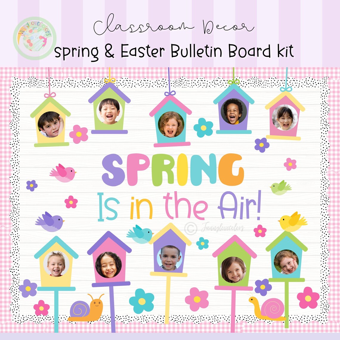 Spring Easter Bulletin Board Kit | Classroom Door Decor (editable Canva ...