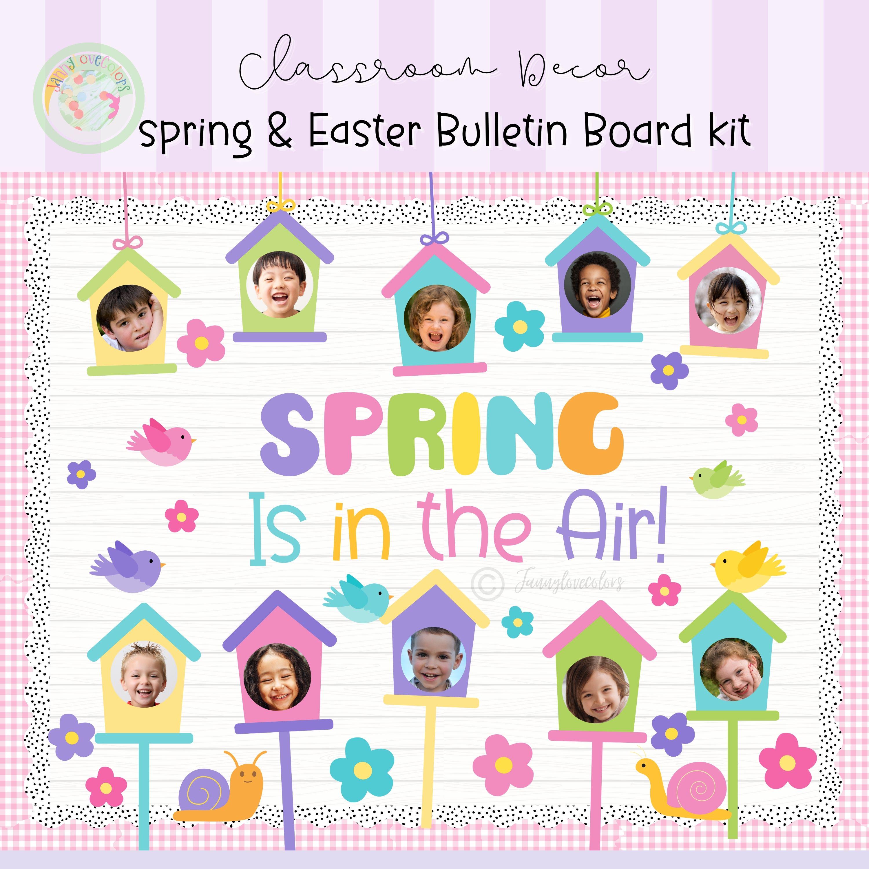 Spring Easter Bulletin Board Kit | Classroom Door Decor (editable Canva ...