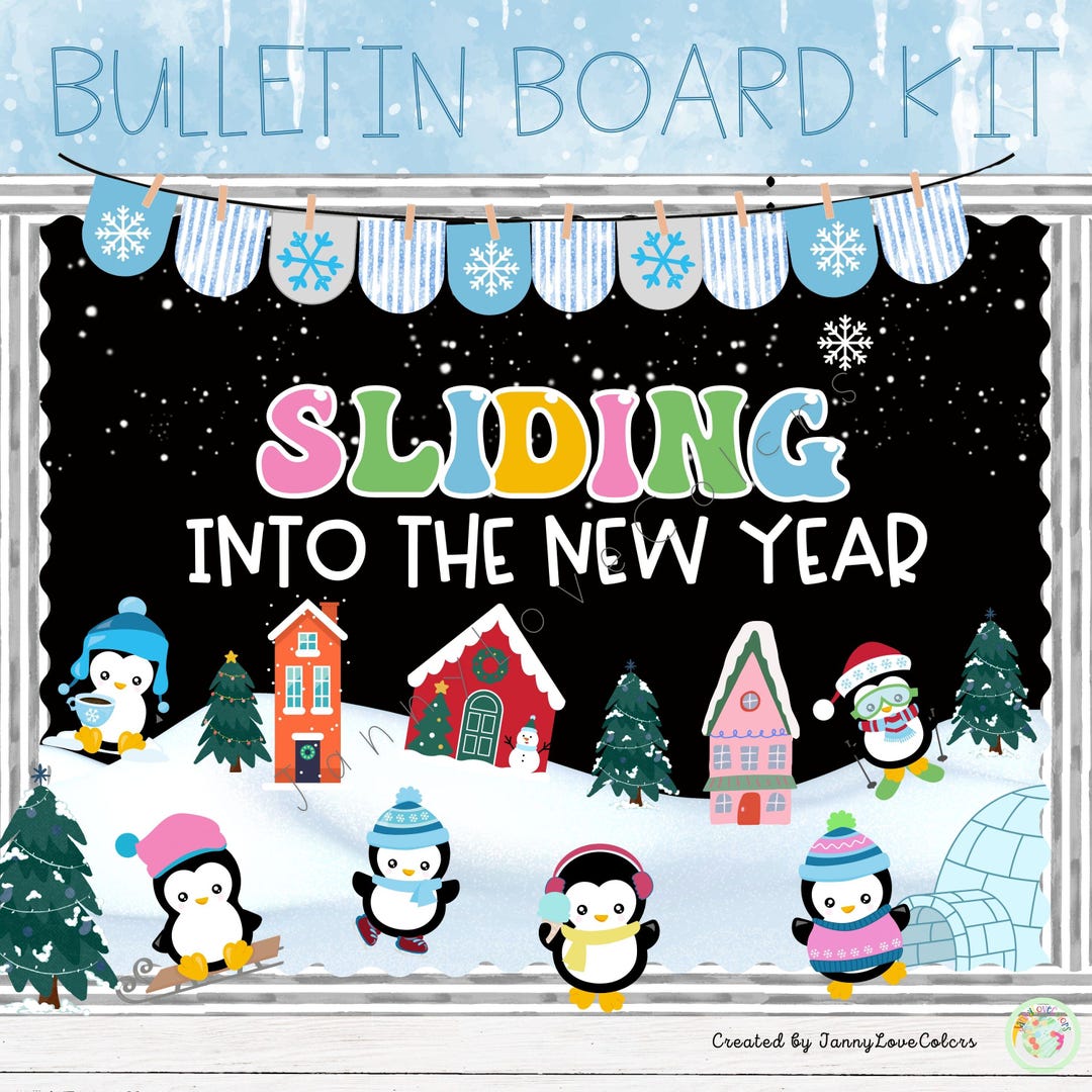 Winter Penguins Bulletin Board Kit: New Year Classroom Decor (PDF) - Etsy