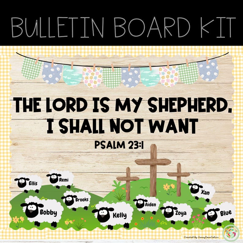 Sheep Bulletin Board Kit: Christian Classroom Decor (digital Download ...