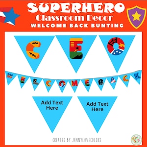 Superhero Classroom Decor Bundle: Editable Back to School Theme - Etsy