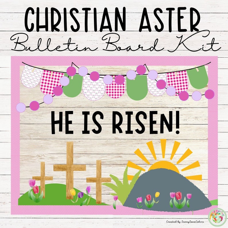 Resurrection Easter Bulletin Board Kit Classroom Decor Christian ...