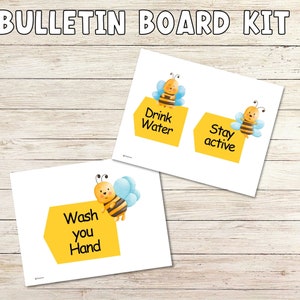 Bee Theme Healthy Bulletin Board Kit: Classroom Decor (digital Download ...