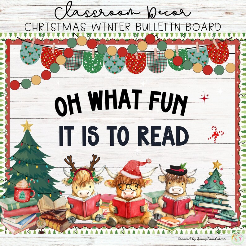 Christmas Reading Bulletin Board Kit: Classroom Decor (digital Download ...