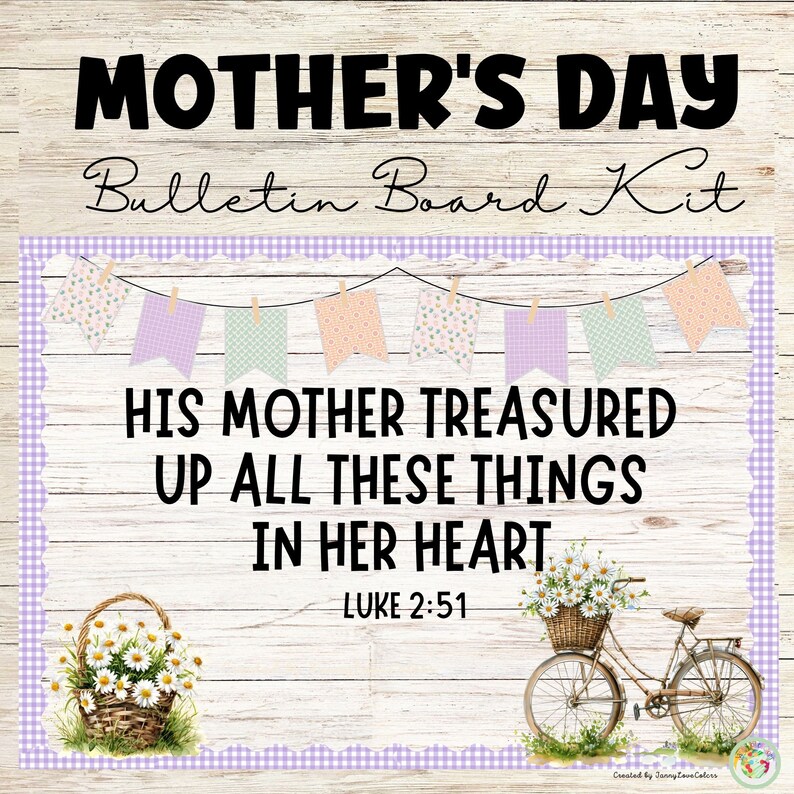 Mother's Day Bulletin Board Kit: Christian Bible Verse (PDF) - Etsy