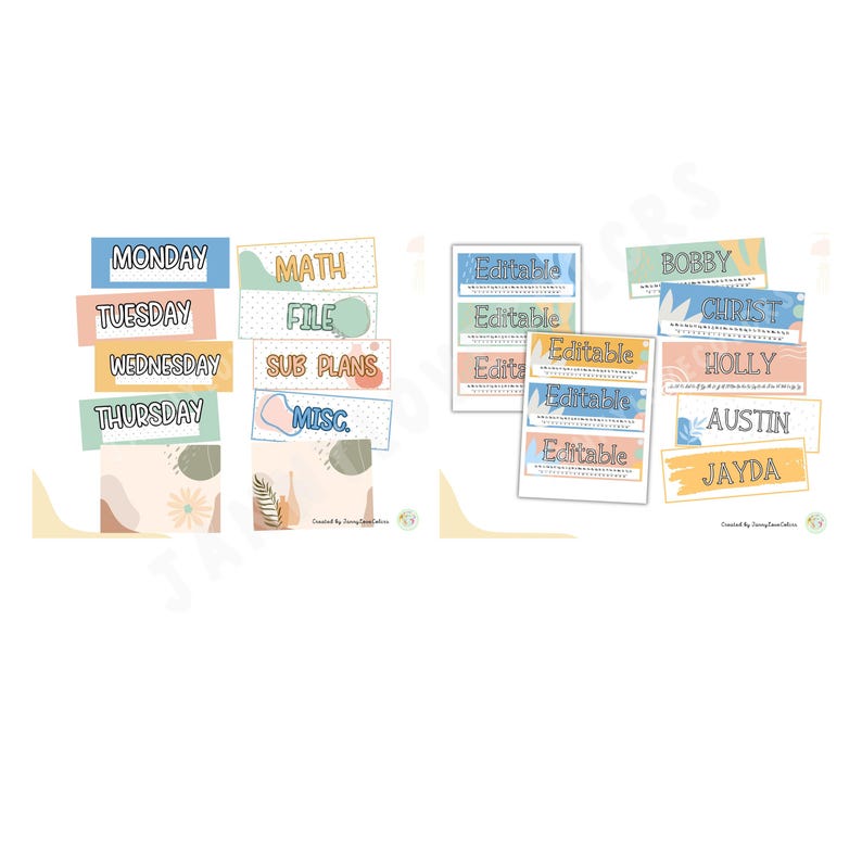 Modern Boho Classroom Decor Bundle: Calming Pastel Colors - Etsy