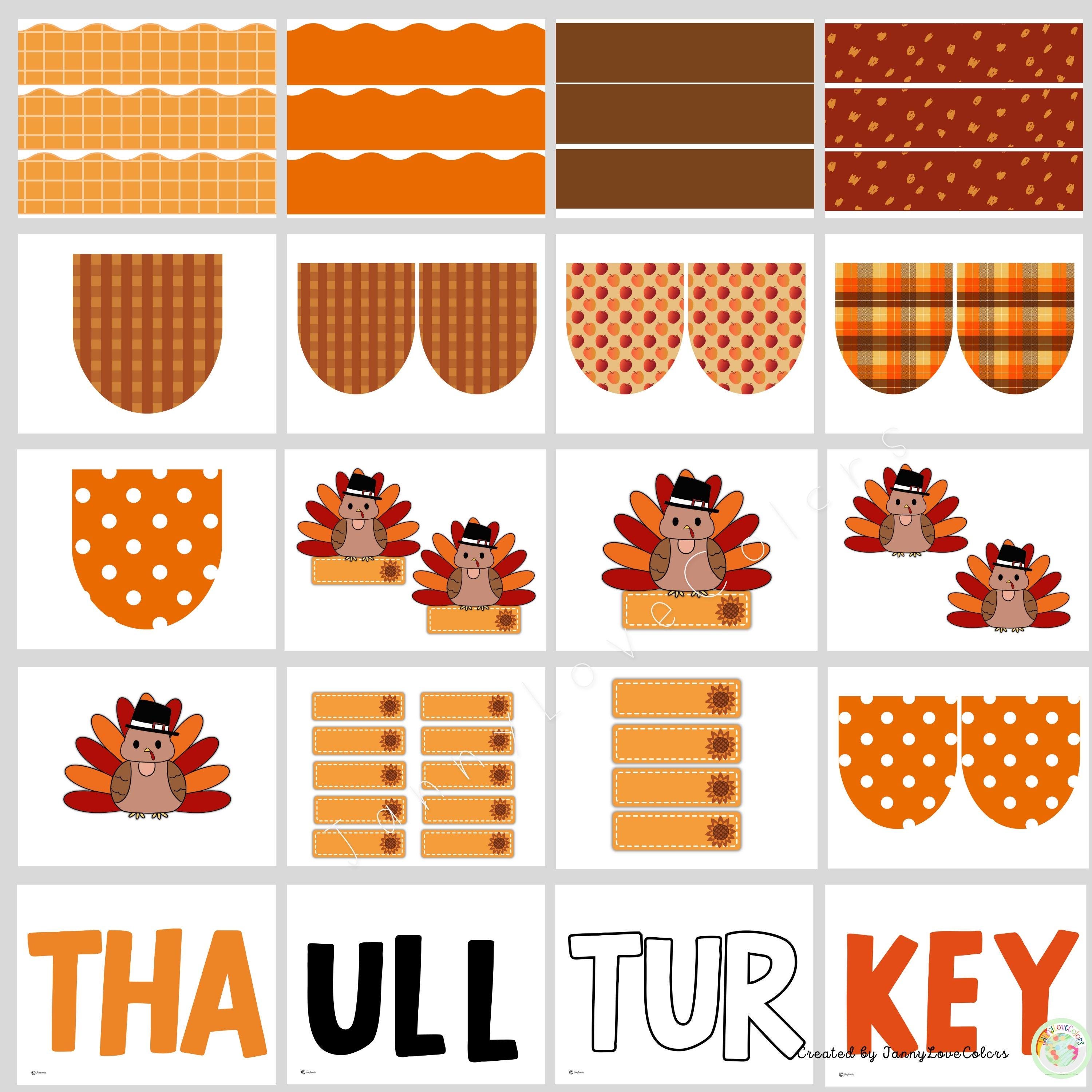 Thanksgiving Turkey Bulletin Board Kit: Classroom Decor (digital ...
