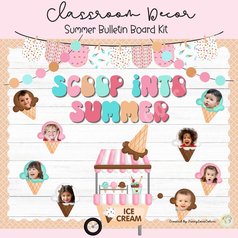 Ice Cream Bulletin Board Kit: Summer Classroom Decor (digital Download ...
