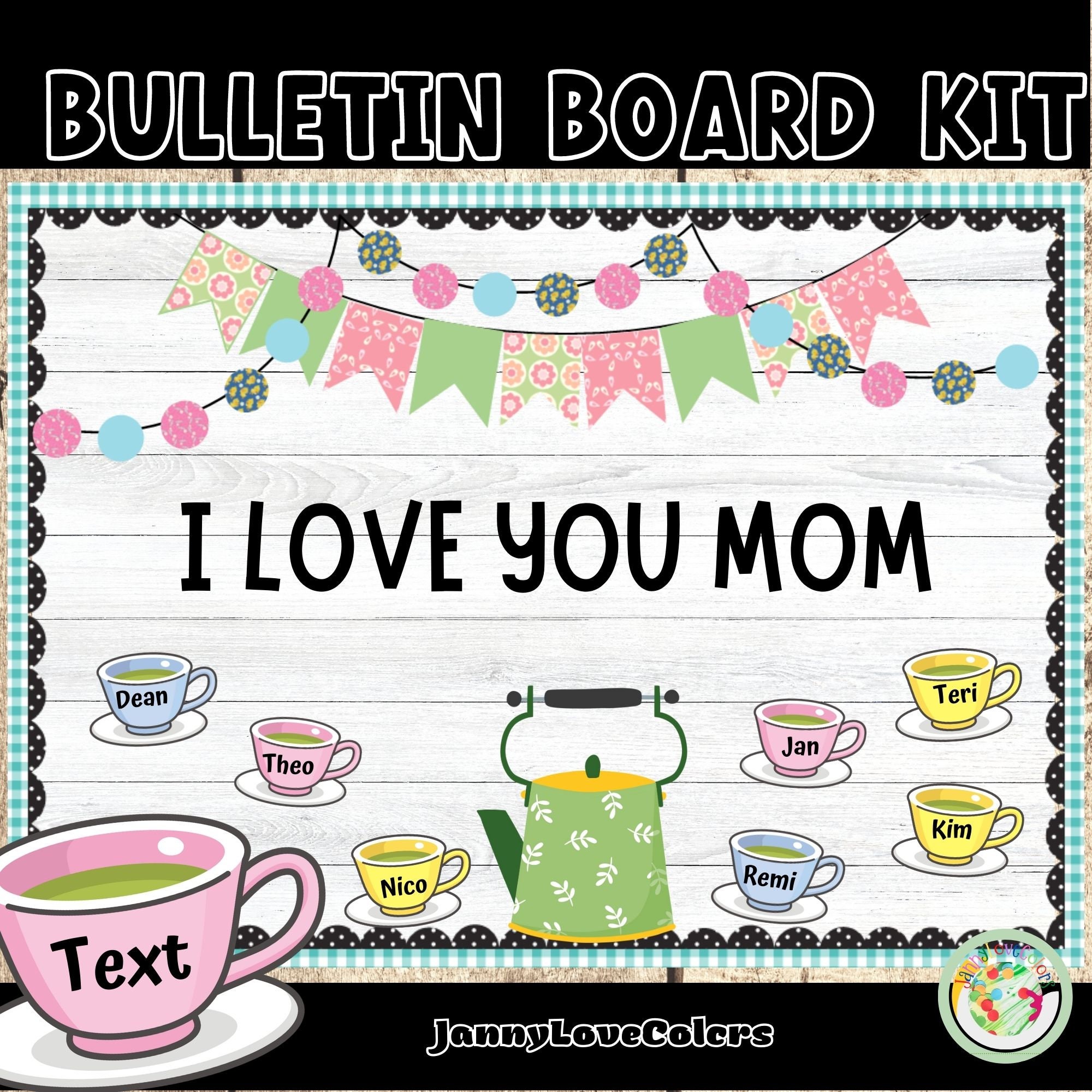 Mother's Day Tea Bulletin Board, Door Decor, Editable, Classroom Decor ...