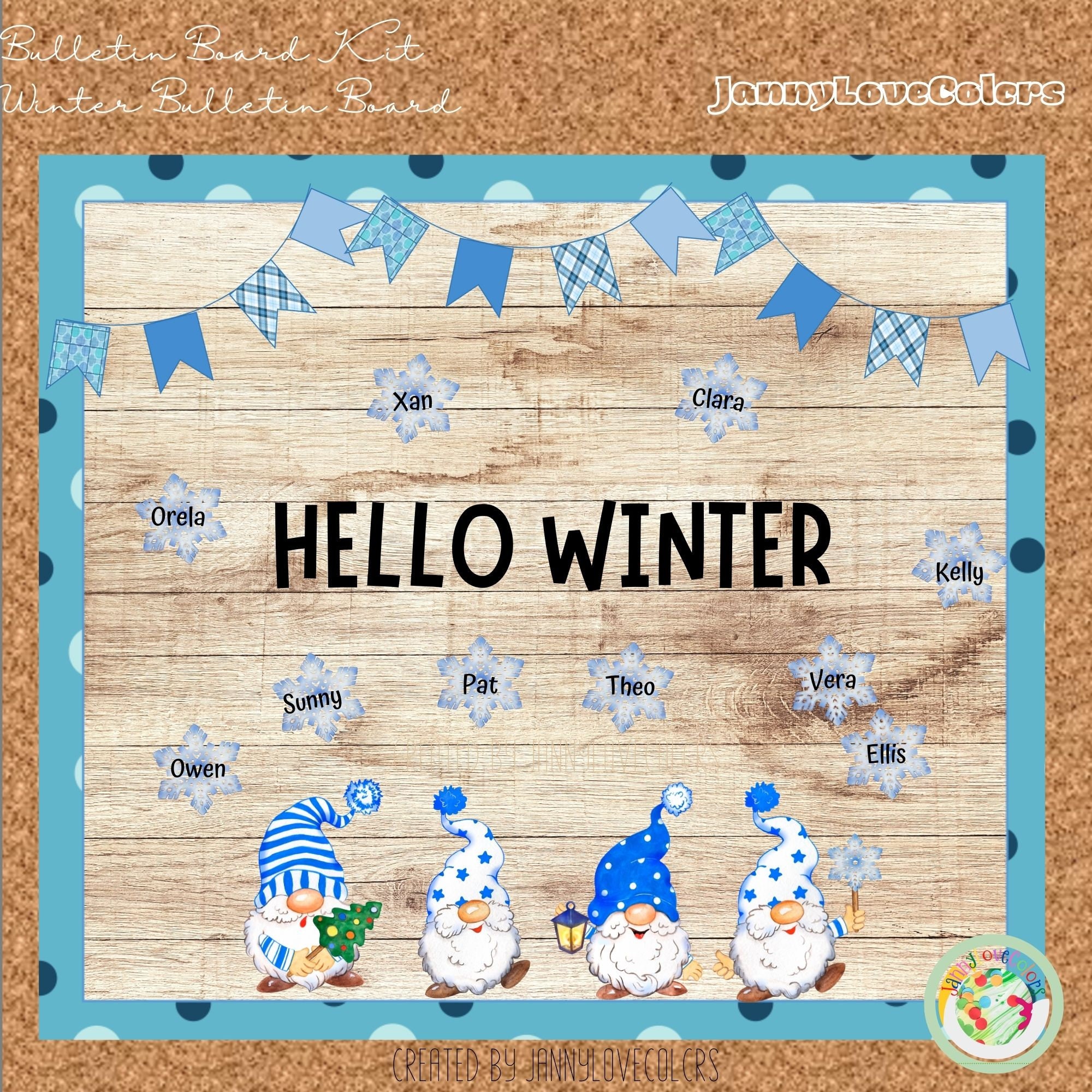Let It Snow Winter Bulletin Board, January Door Decor, Gnomes Board ...