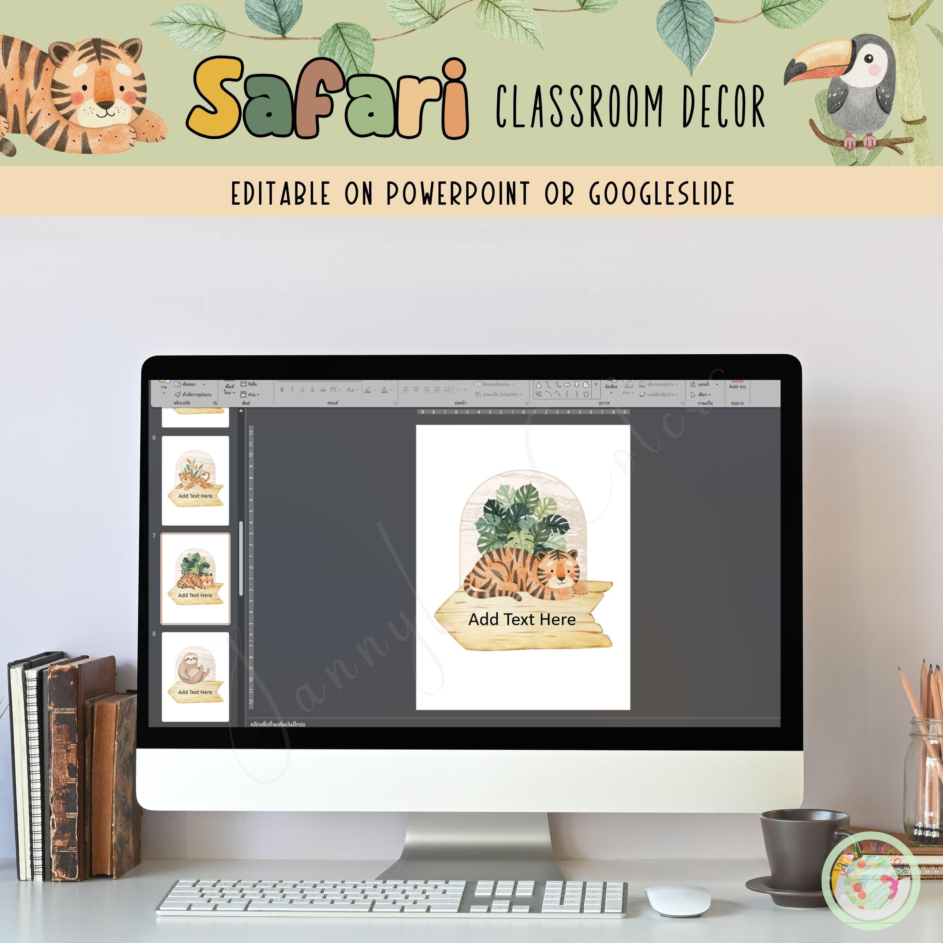 Safari Birthday Bulletin Board: Editable Classroom Decor (digital Download, PDF & PPT Files) - Etsy
