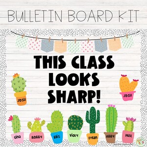 Cactus Bulletin Board Kit: Let's Grow Together Classroom Decor (digital ...
