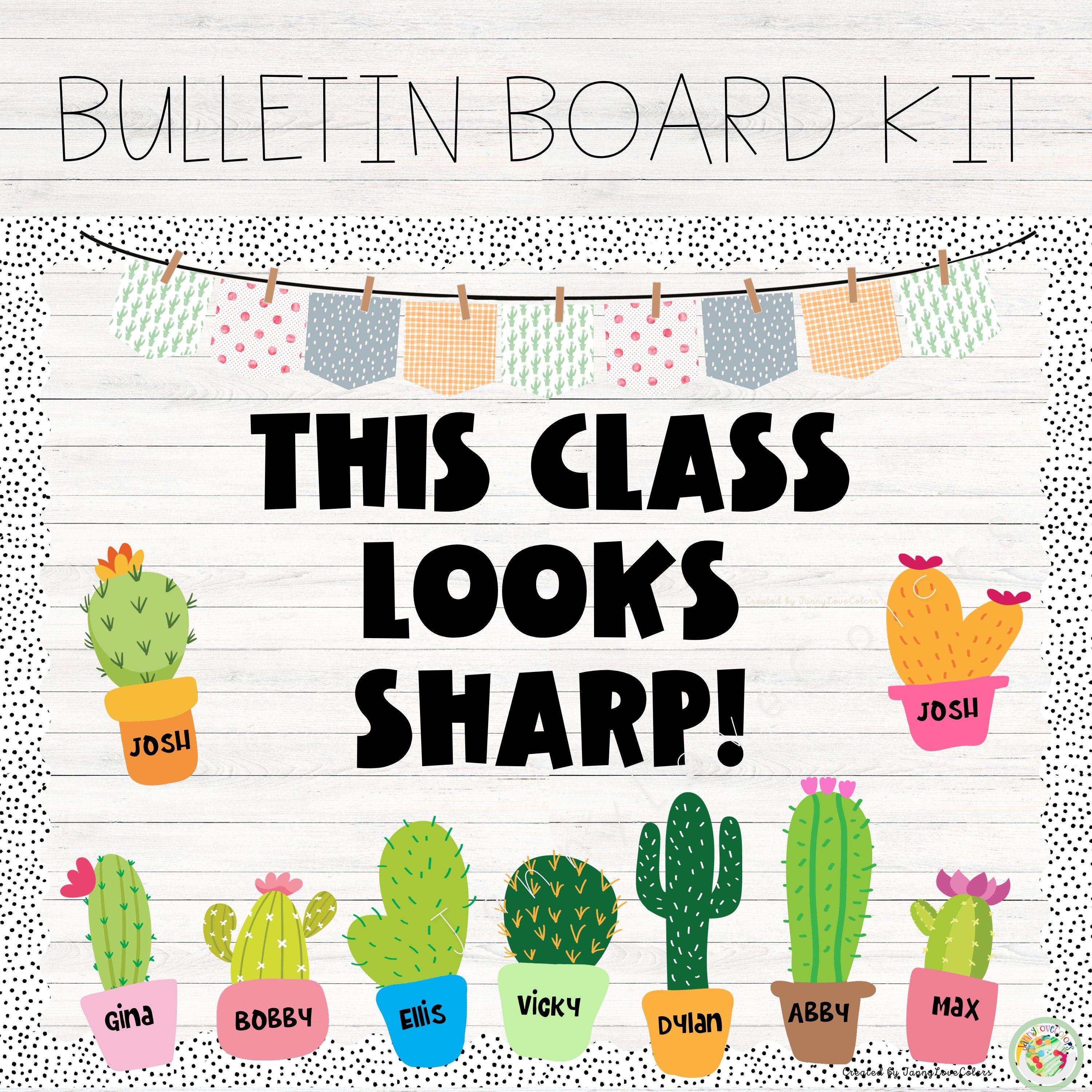 Cactus Bulletin Board Kit: Let's Grow Together Classroom Decor (digital ...