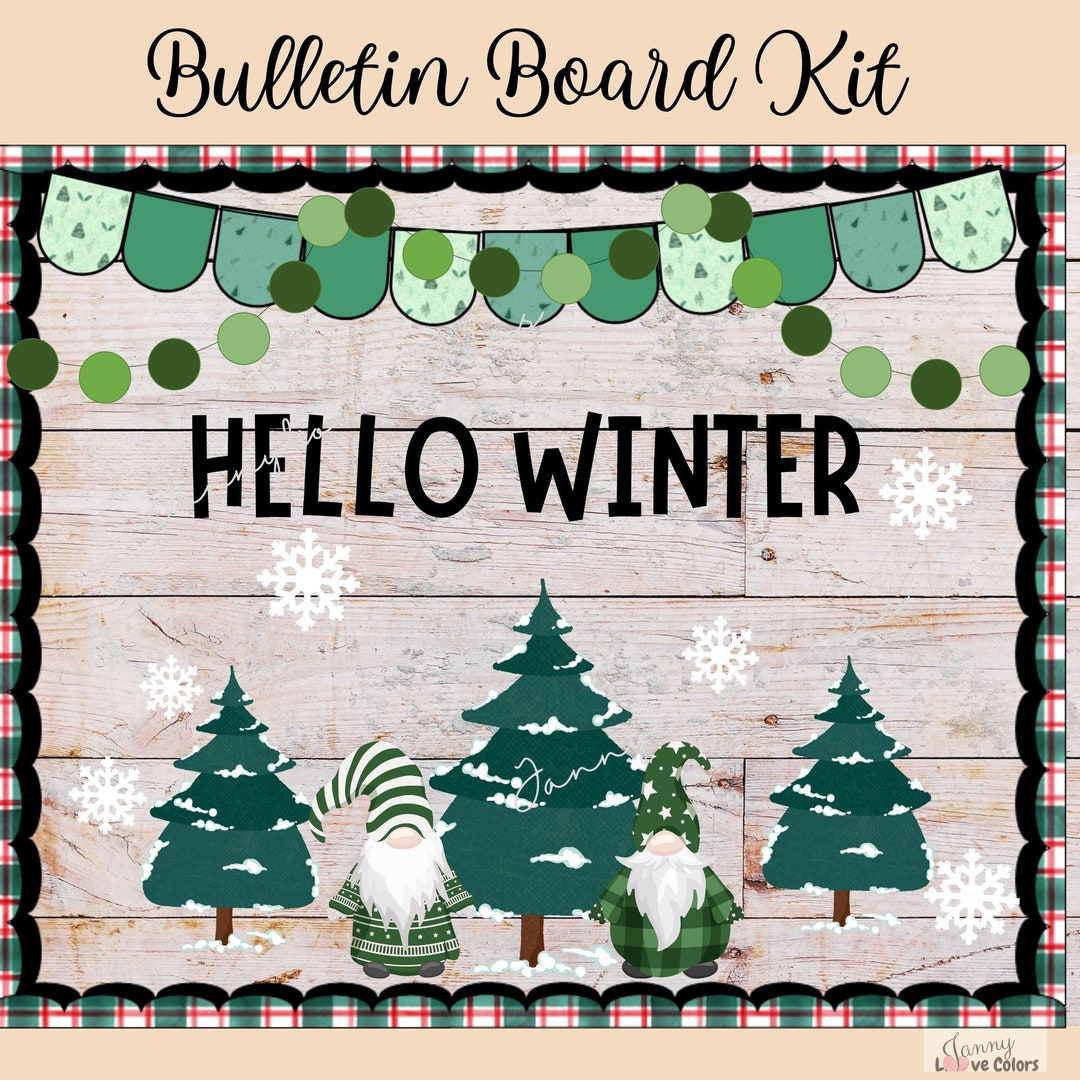 Winter Gnomes January Bulletin Board Kit or Door Decoration - Etsy