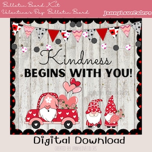 Valentine Cute Gnomes | Valentine's Day Bulletin Board | February ...