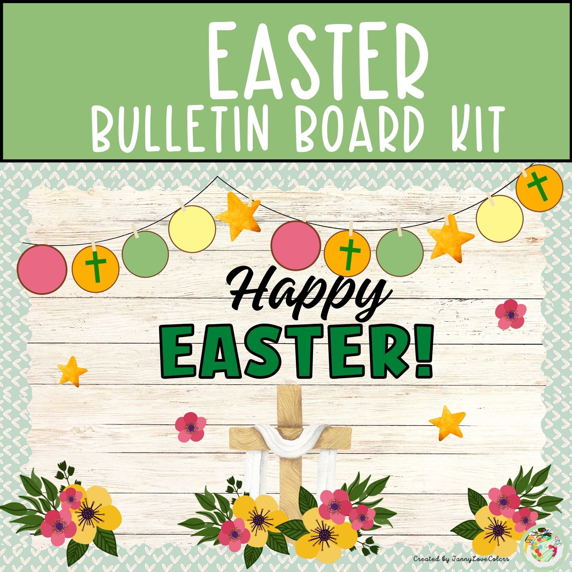 He is Risen Easter Bulletin Board Kit Spring Door Decor March/april ...