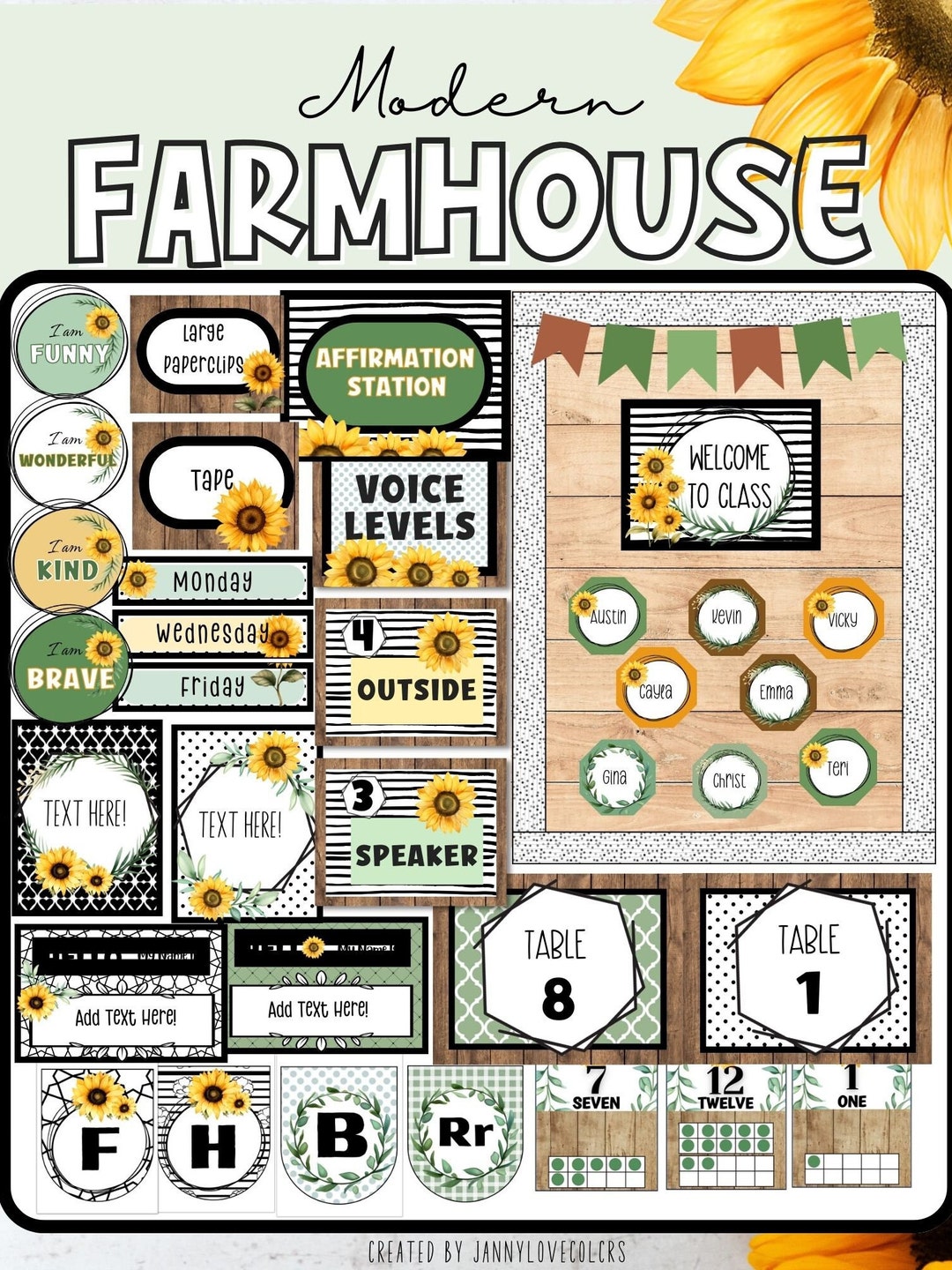 Modern Farmhouse Classroom Decor Bundle, Easy Classroom Decorations - Etsy