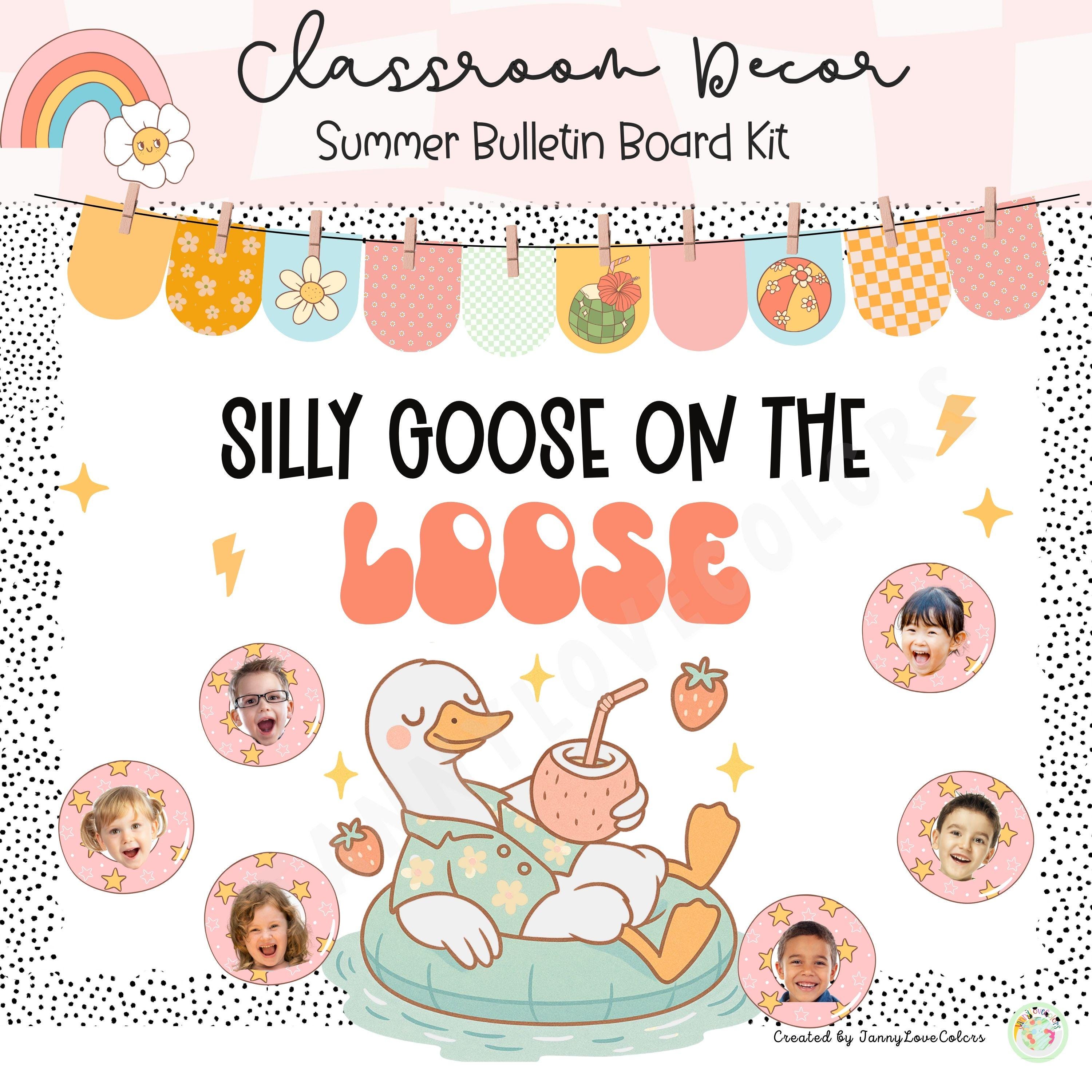 Retro Summer Bulletin Board Kit: Silly Goose Classroom Decor (printable ...