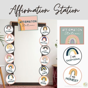 Boho Rainbow Classroom Decor Bundle: Editable, Calm, Cheerful - Etsy