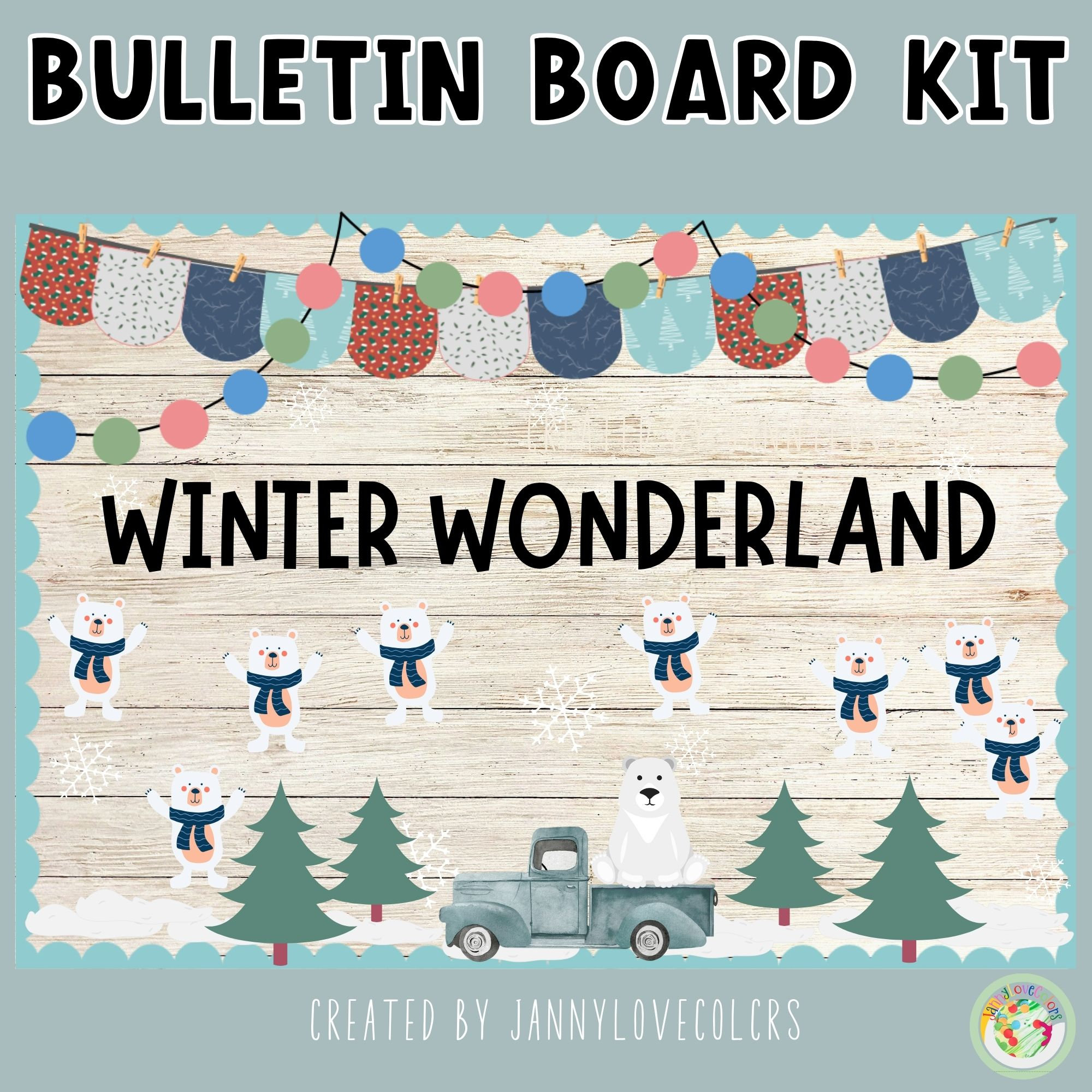 Winter Bulletin Board Kit Classroom Decor Polar Bear Bulletin - Etsy