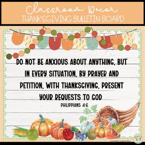 Thanksgiving Bible Bulletin Board Kit: Christian Classroom Decor ...