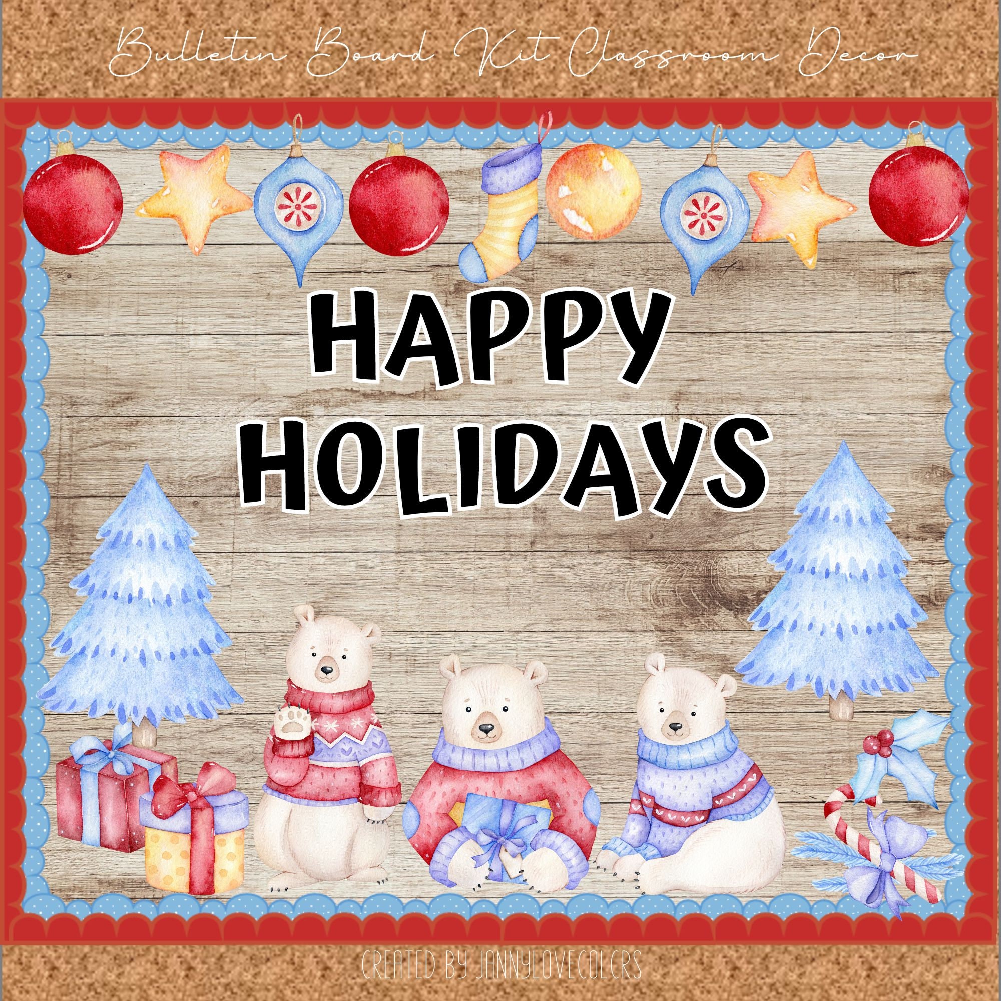 Christmas Bulletin Board or Door Decor Christmas Holiday Christmas ...