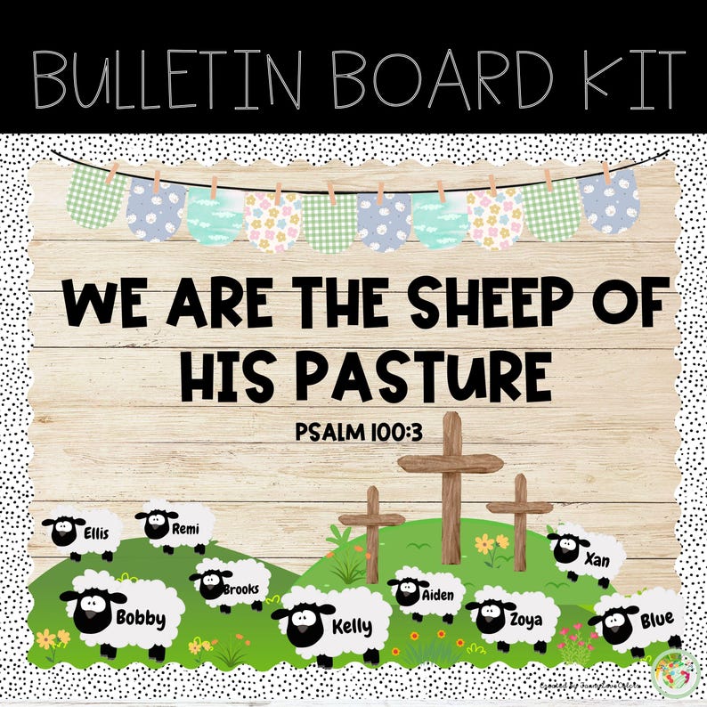 Sheep Bulletin Board Kit: Christian Classroom Decor (digital Download ...