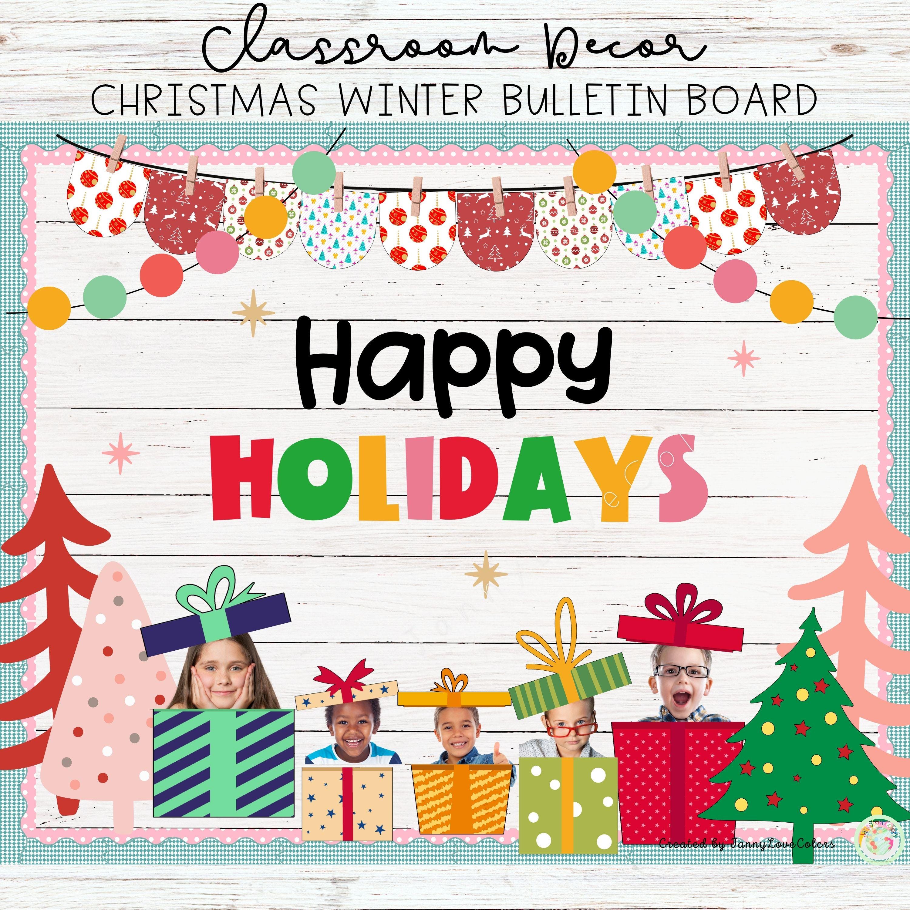 Christmas Classroom Bulletin Board Kit | Festive Holiday Decor (digital ...