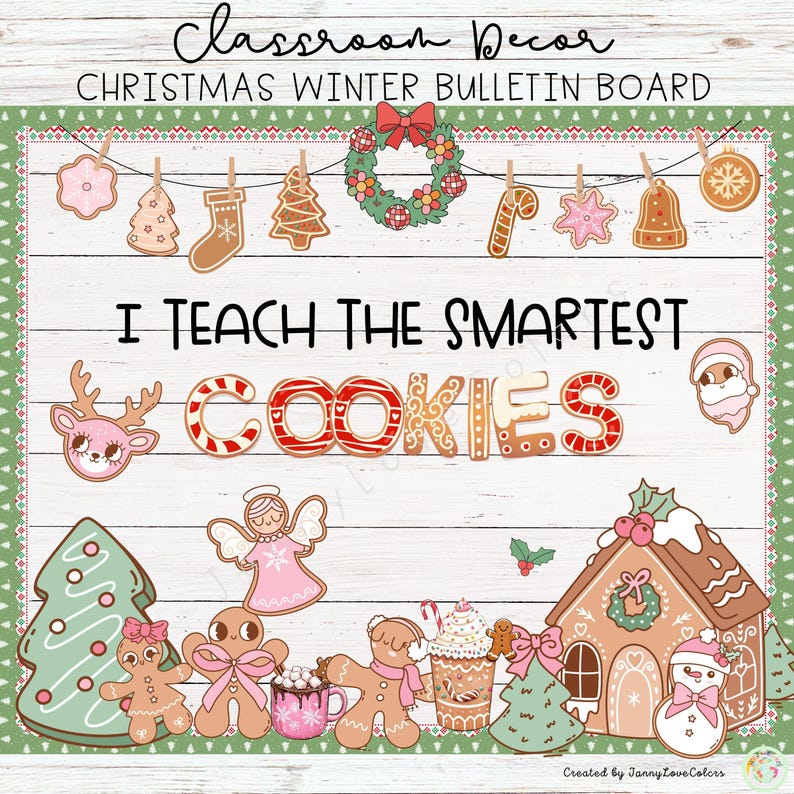 Smart Cookie Holiday Gingerbread Bulletin Board Kit Christmas Door ...