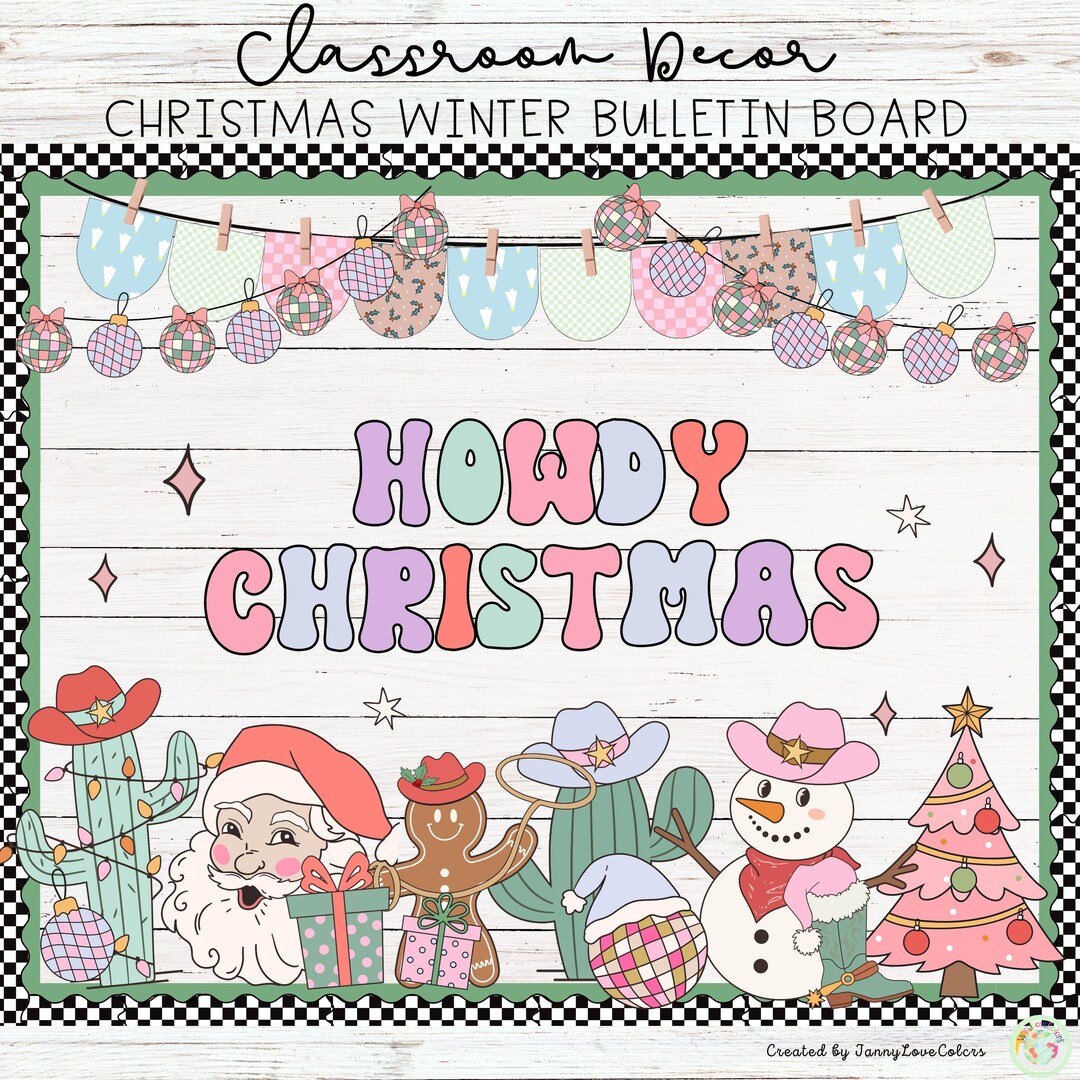 Christmas Bulletin Board Decor, Western Christmas Bulletin Board ...
