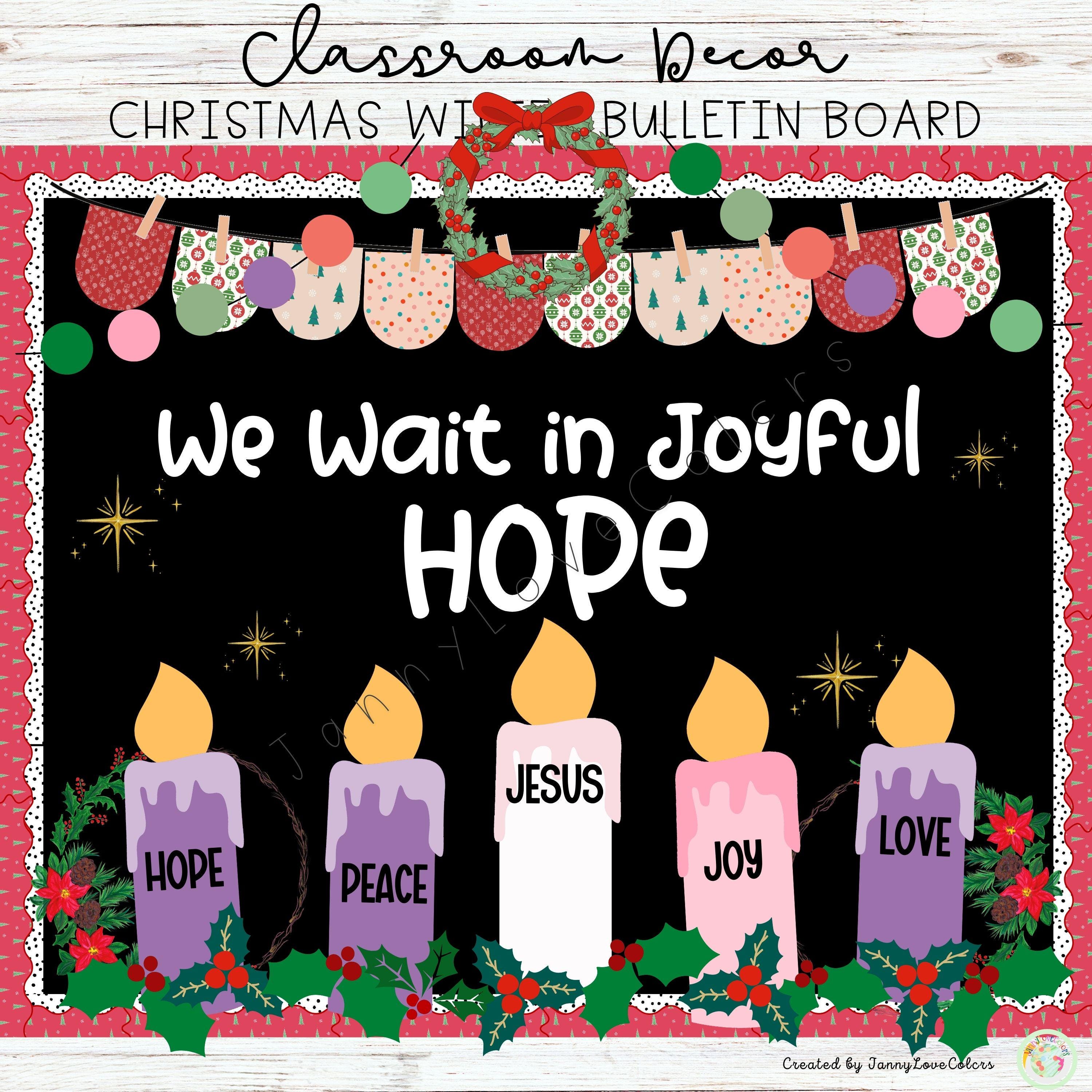 Advent Bulletin Board Set Christmas Bulletin Jesus Classroom Decor ...