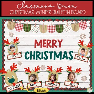 Reindeer Christmas Bulletin Board Kit: Classroom Winter Decor ...
