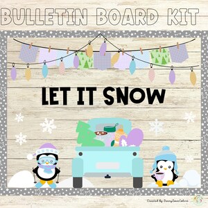 Penguin Bulletin Board Kit Christmas Bulletin Board Winter Classroom ...
