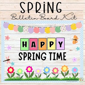 Spring Bulletin Board Classroom Decor Kit Printable - Etsy