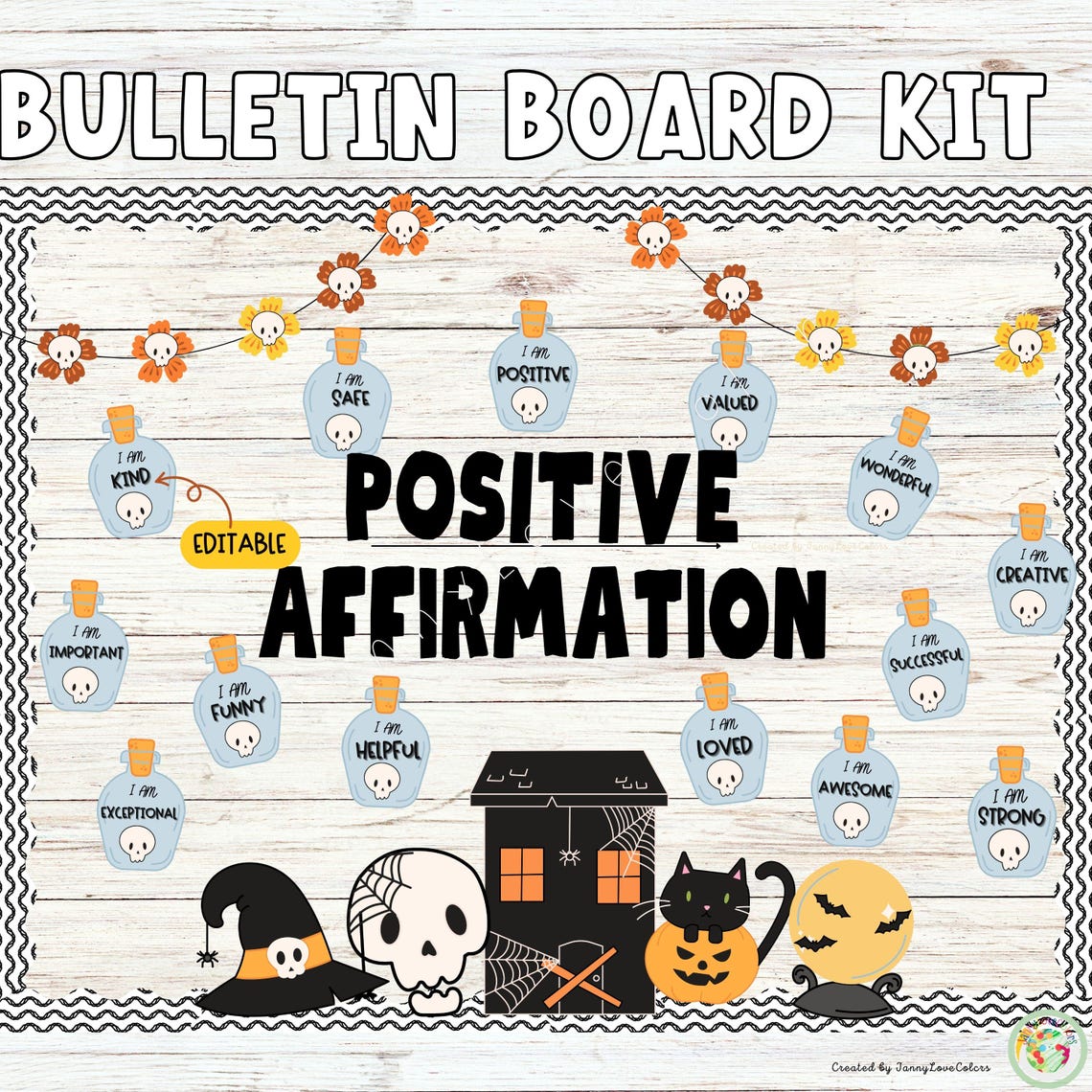 Halloween Bulletin Board Kit: Positive Affirmation, Bible Verse ...